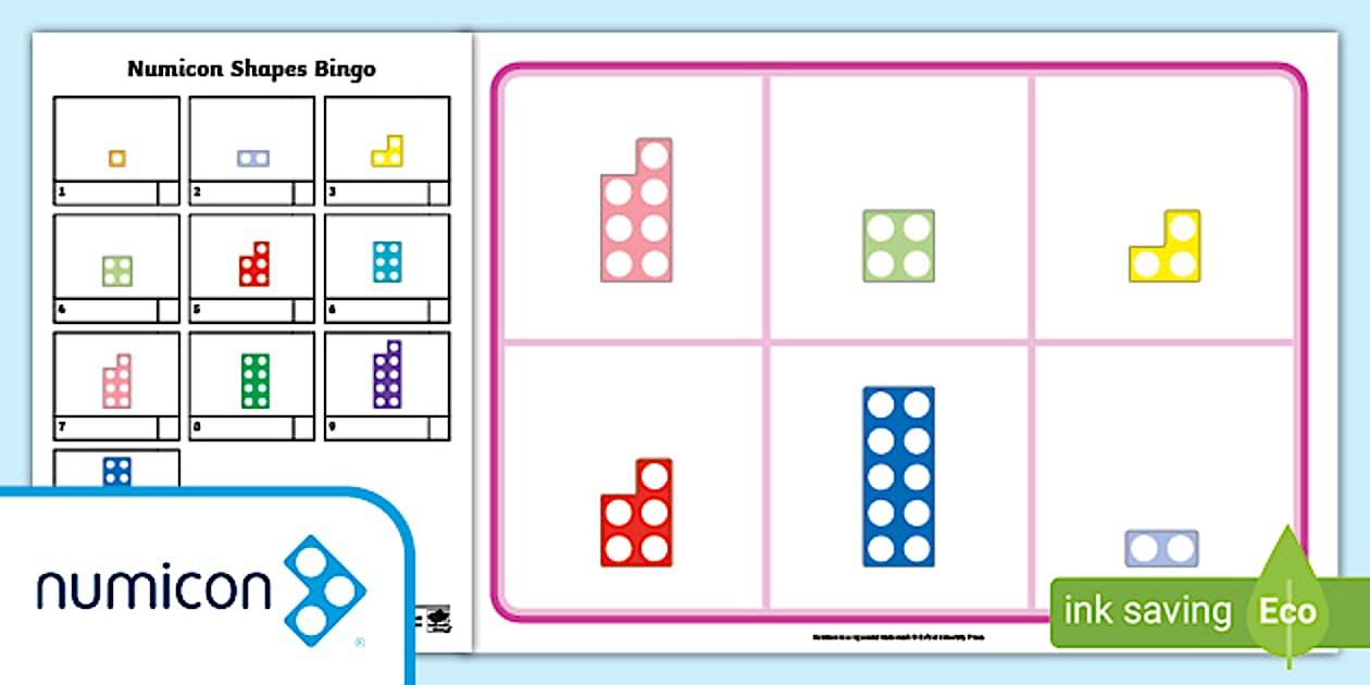 Numicon Shapes 1 to 10 Bingo - Twinkl